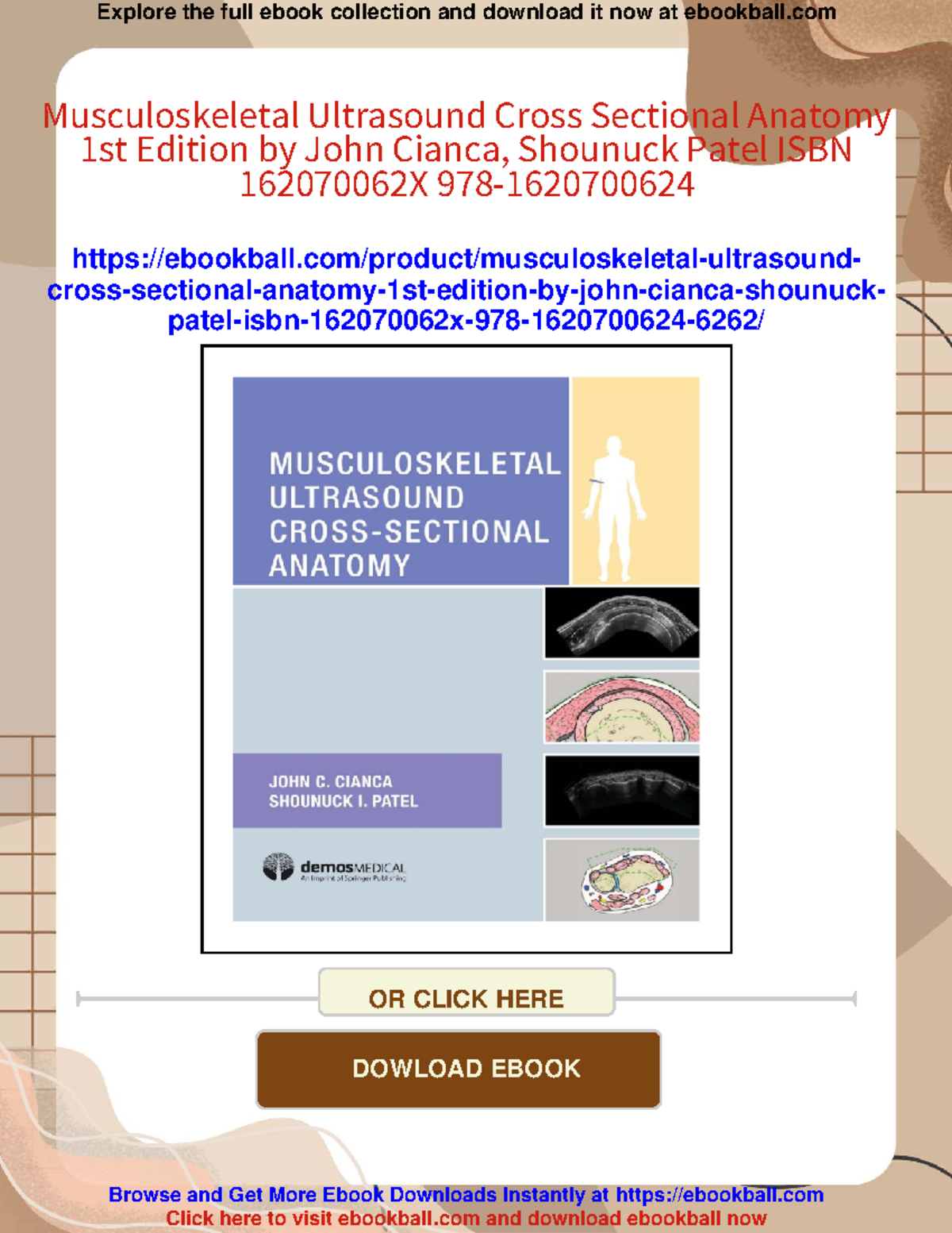 Musculoskeletal Ultrasound: Cross Sectional Anatomy 1st Ed. Overview ...