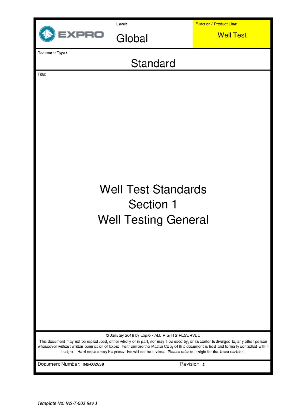 Well Test Standards WTS-1: General Guidelines and Procedures - Studocu