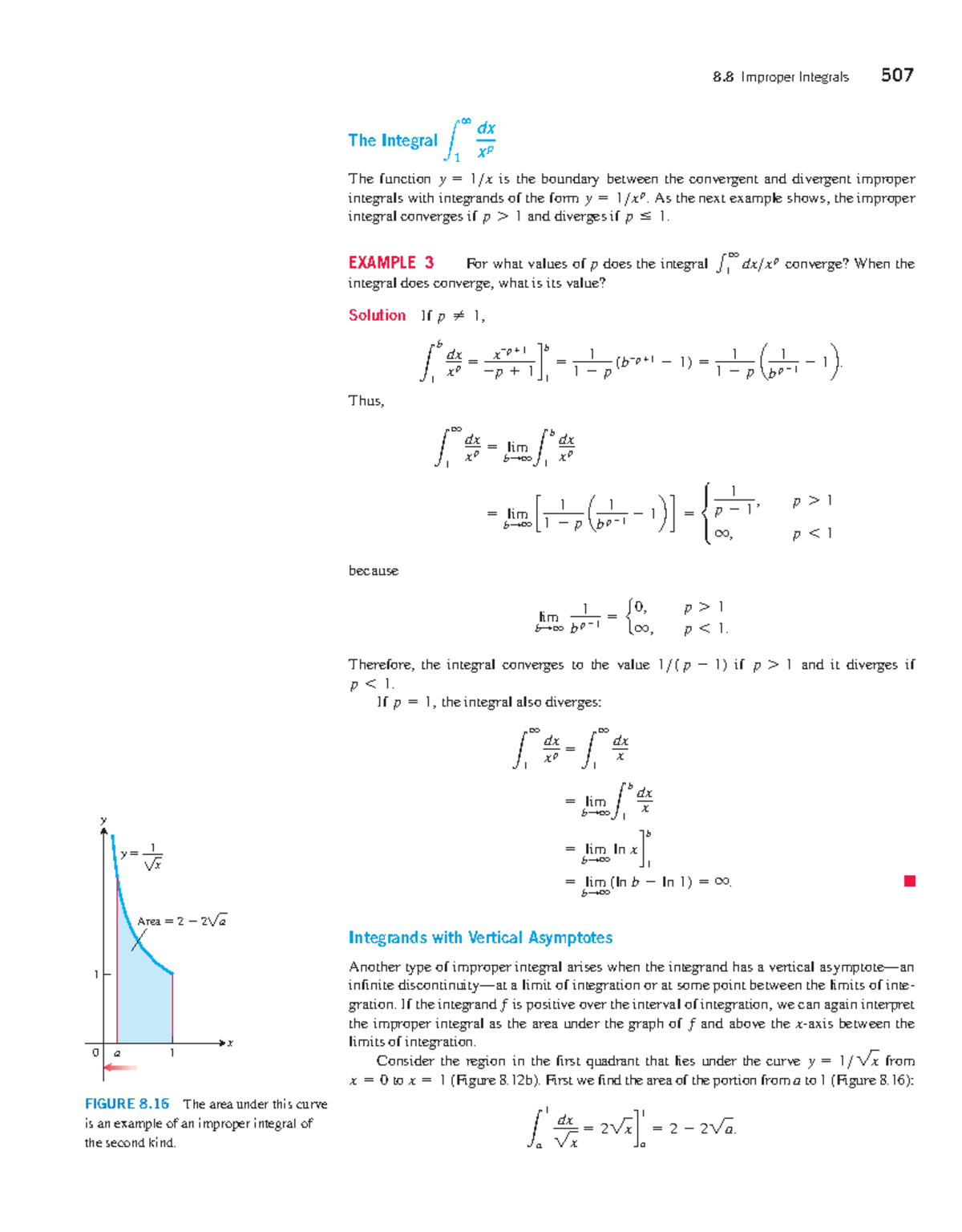 Improper Integrals: Convergence and Divergence Analysis (Thomas ...