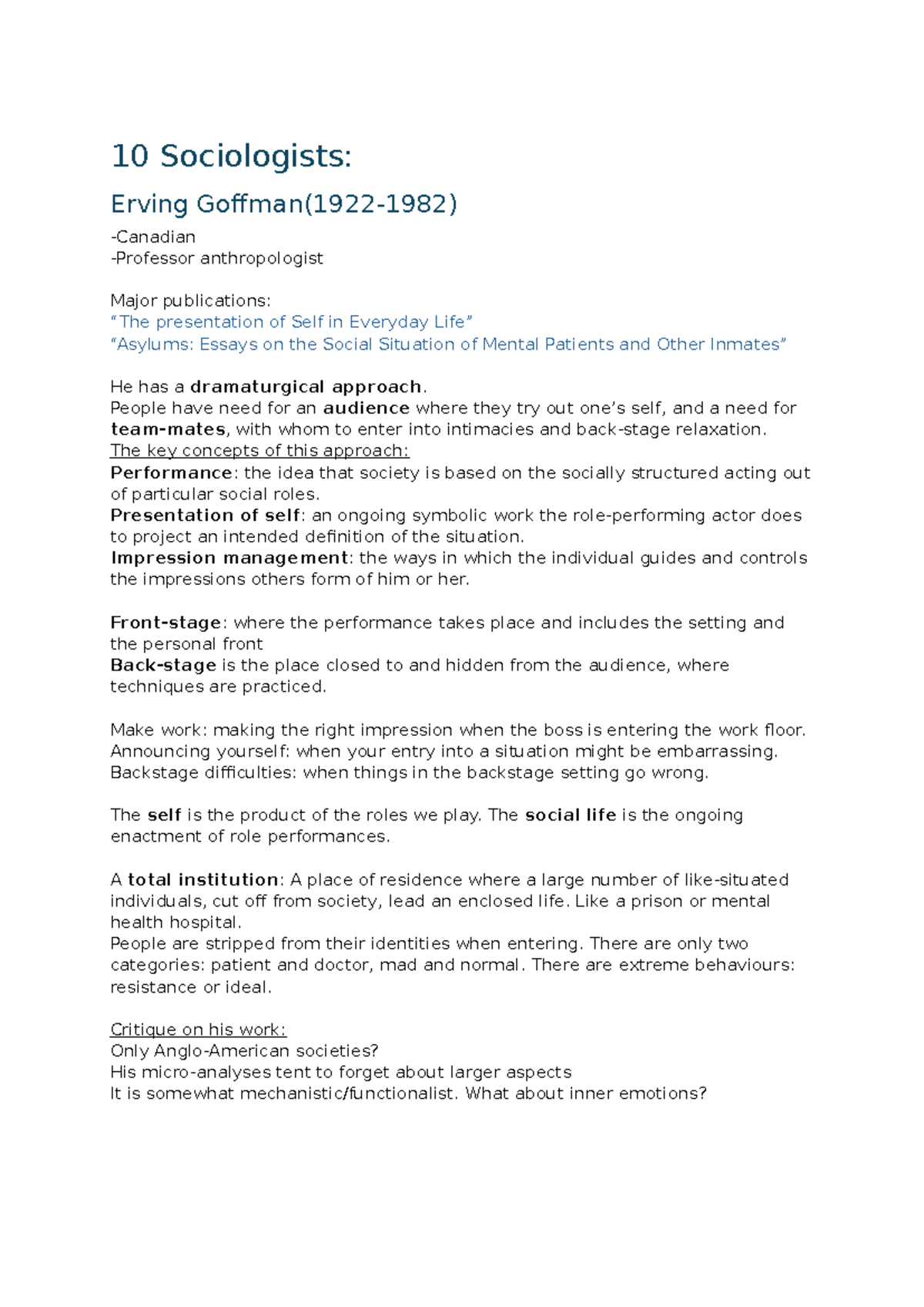 Sociology Insights: Key Contributions of 10 Notable Sociologists ...