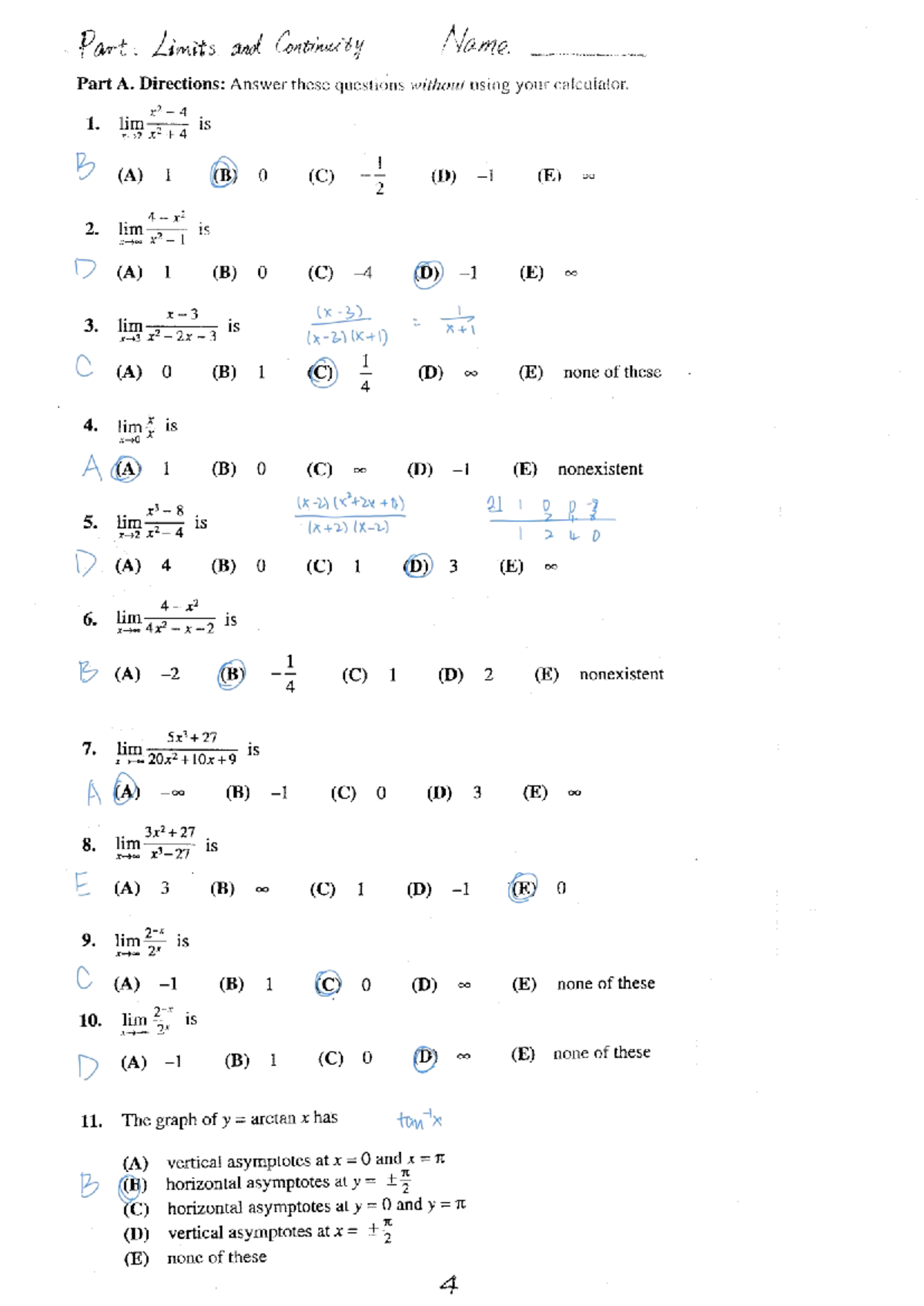 Limits and Continuity Exam Review (MATH 101) - Studocu