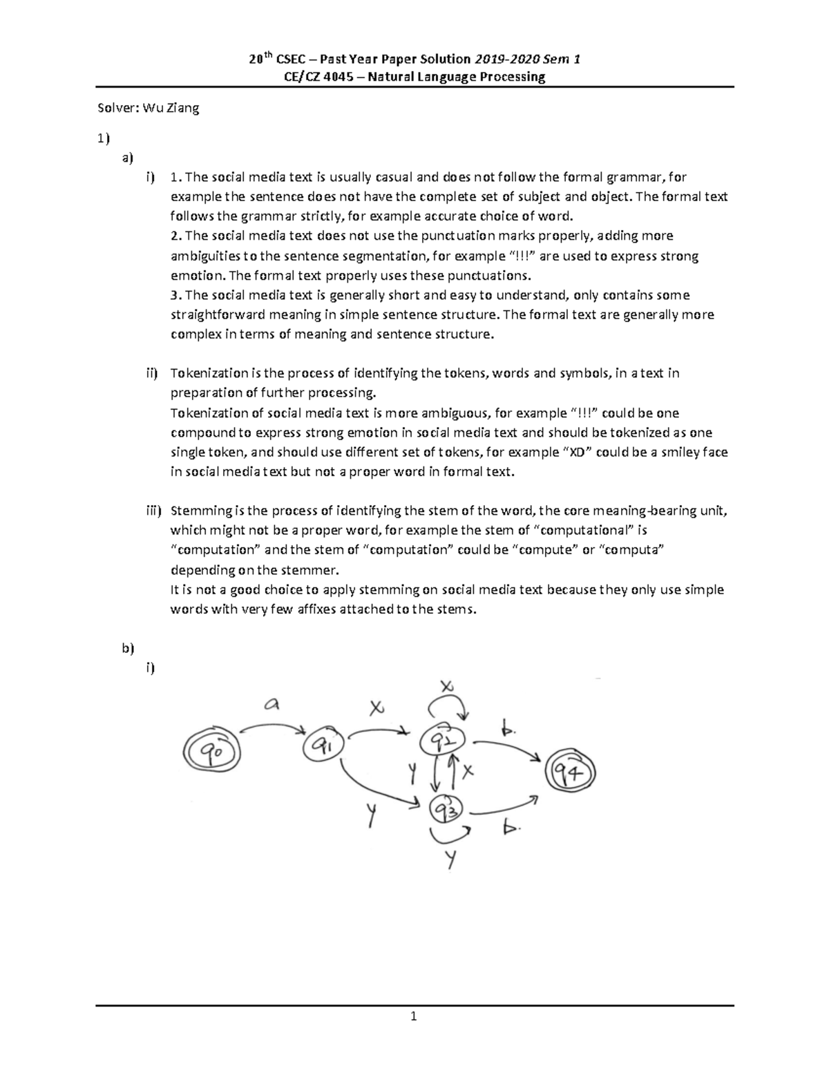 CX4045 Y19-20 S1 - nil - 20 CSEC – Past Year Paper Solution 2019 - 2020 ...