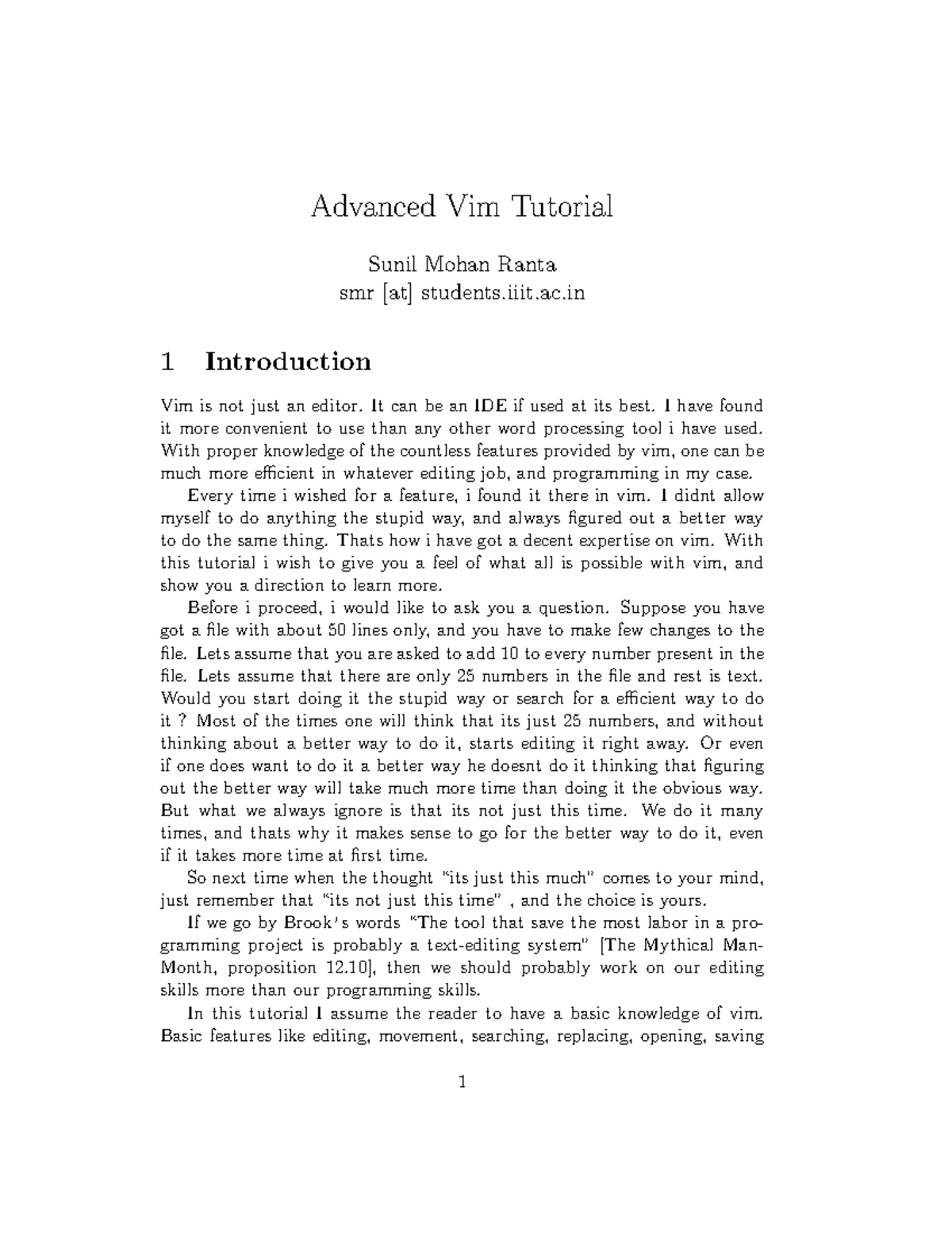 Advanced Vim Tutorial (CS101) - Mastering Efficient Editing Techniques - Studocu