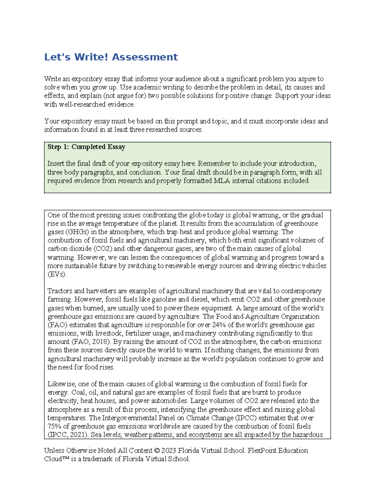 Global Warming Expository Essay for ENG 101: Addressing Climate Change ...