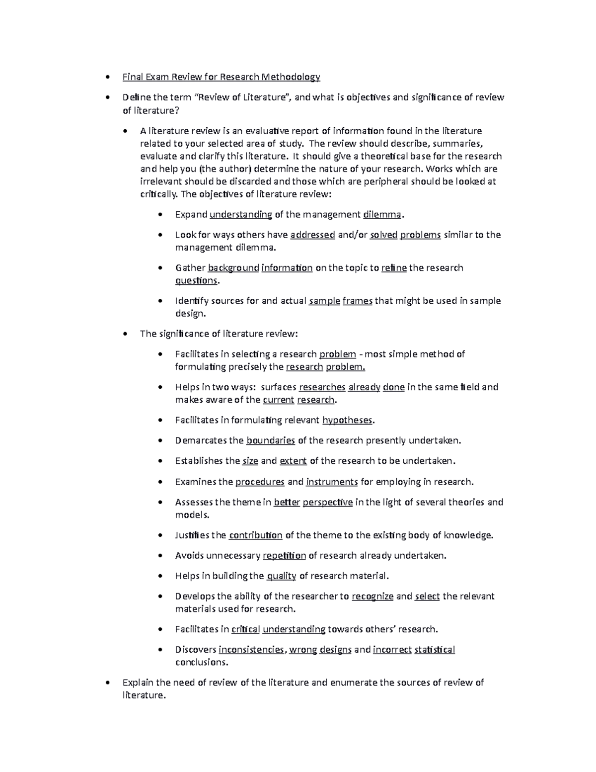 Final 18 April 2019, questions and answers - Final Exam Review for ...