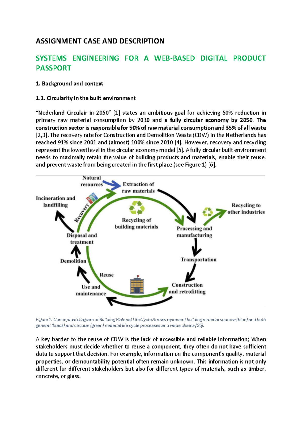 Assignment 1: Systems Engineering for Digital Product Passport (7ZZ9MO) - Studeersnel