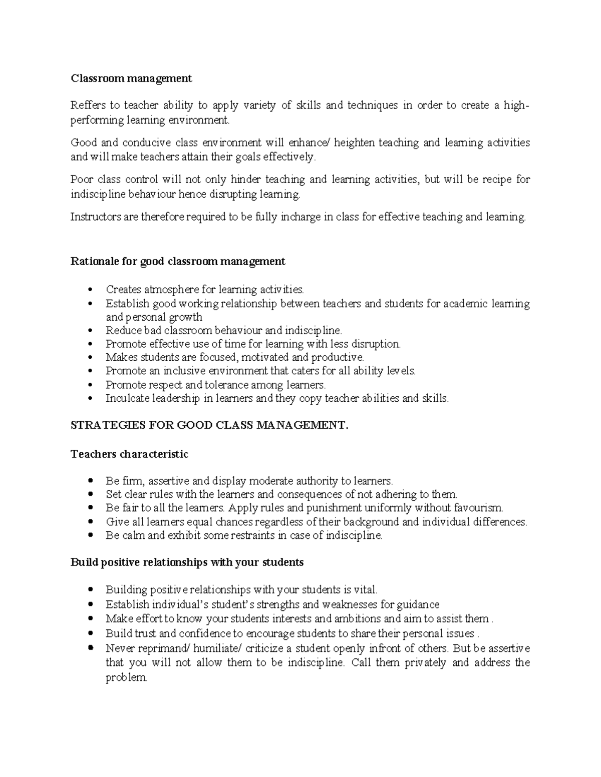 Effective Classroom Management Strategies for a Productive Learning ...