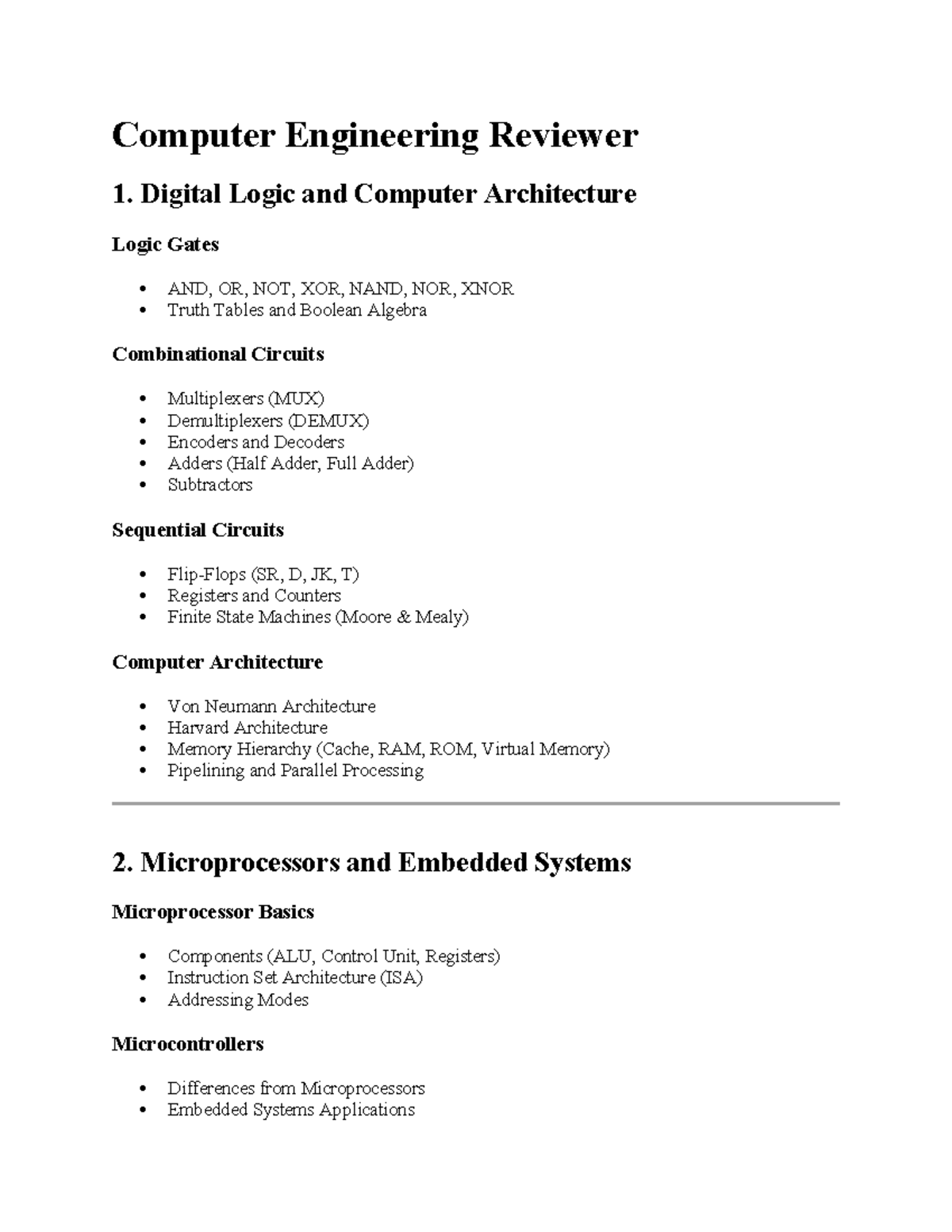Computer Engineering Reviewer - Digital Logic and Computer Architecture ...