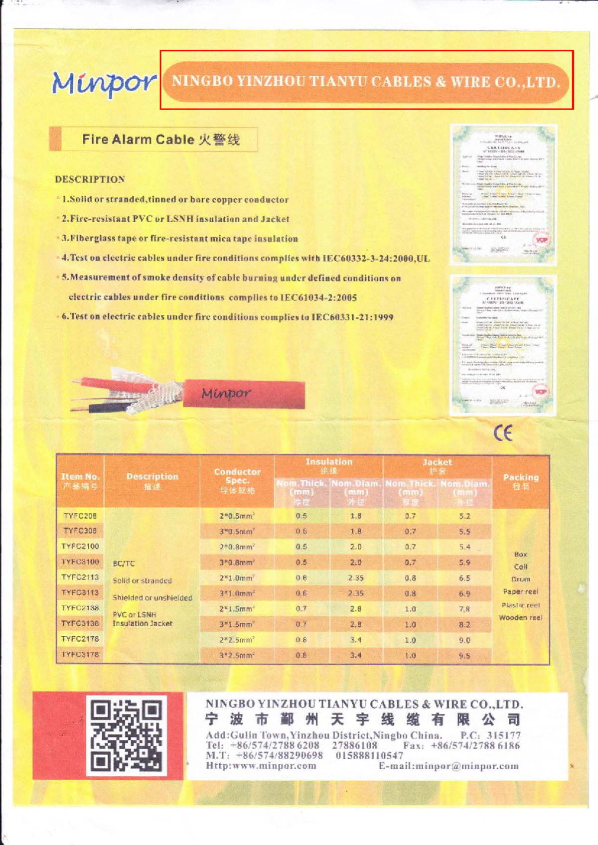 10.C Cable (Minpor) - Fire Alarm Cable Specifications and Compliance ...