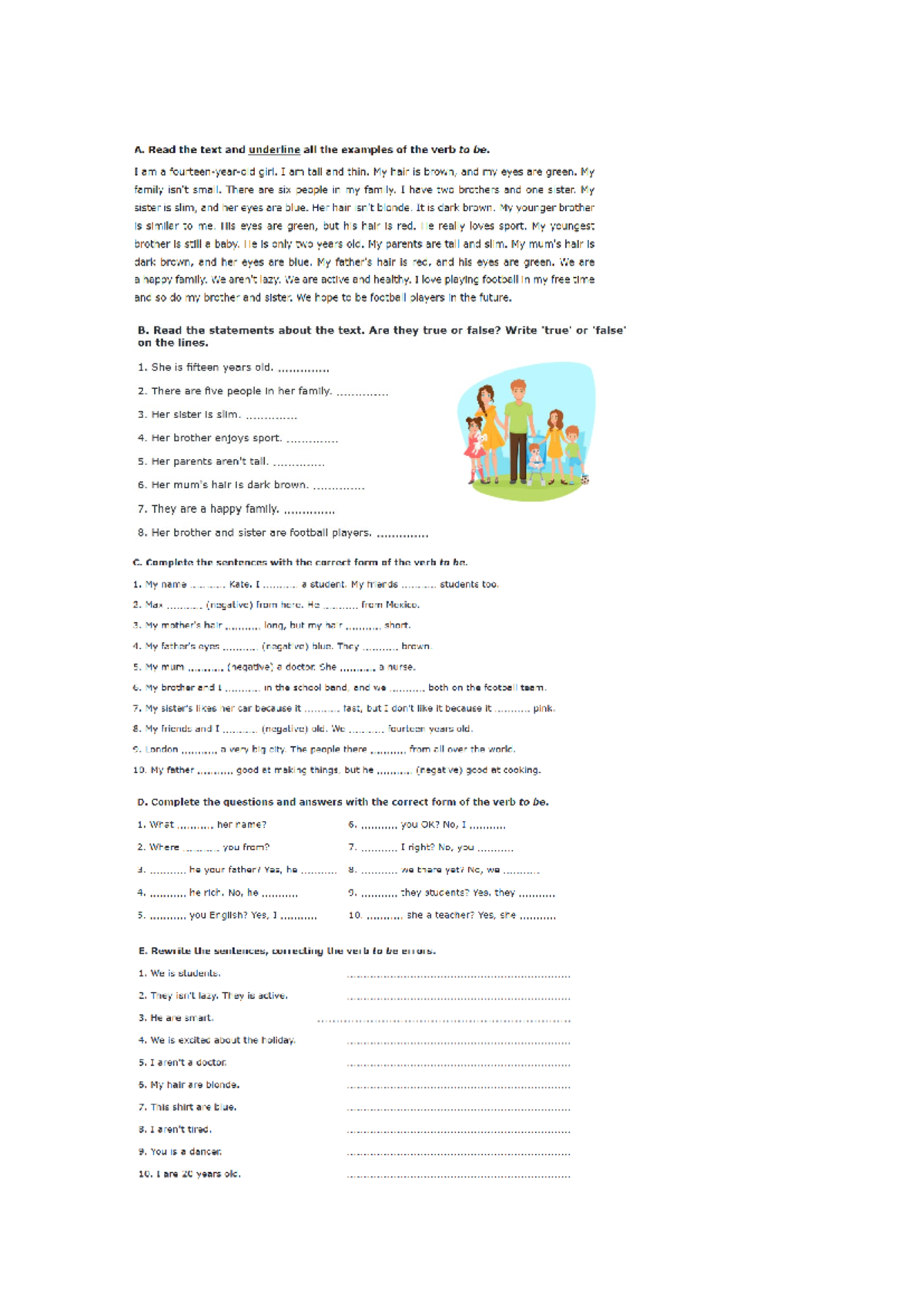 TEST 1 Movers - Verb to Be Practice Exercises and Answers - Studocu