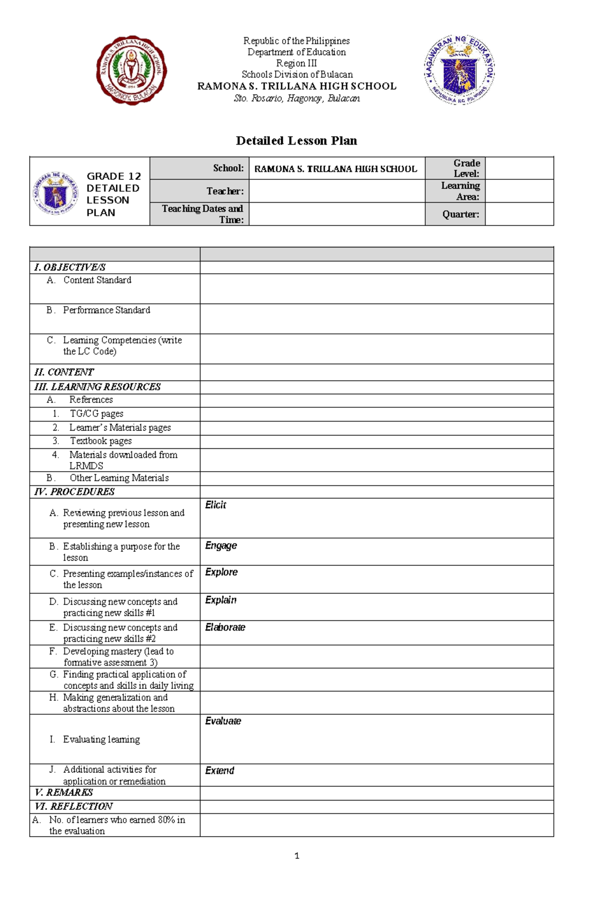 DLP-template - yiu - Republic of the Philippines Department of ...