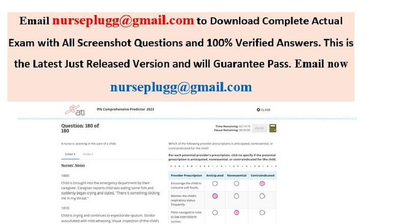 Pass 2025 ATI PN Comprehensive Predictor Exam with NGN 180 Q&A - Studocu