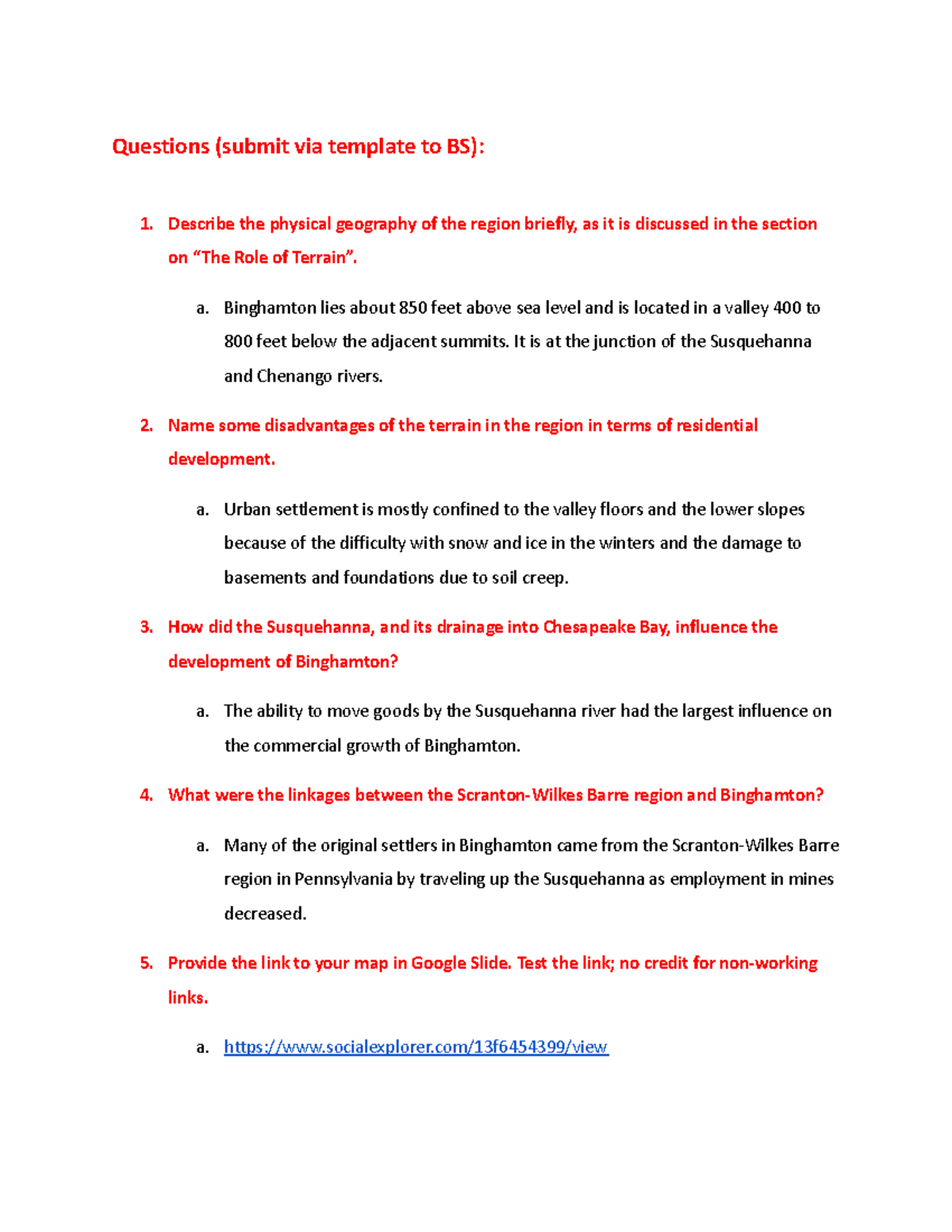 GEOG101, Lab 9 - Lab 9 - Questions (submit via template to BS ...