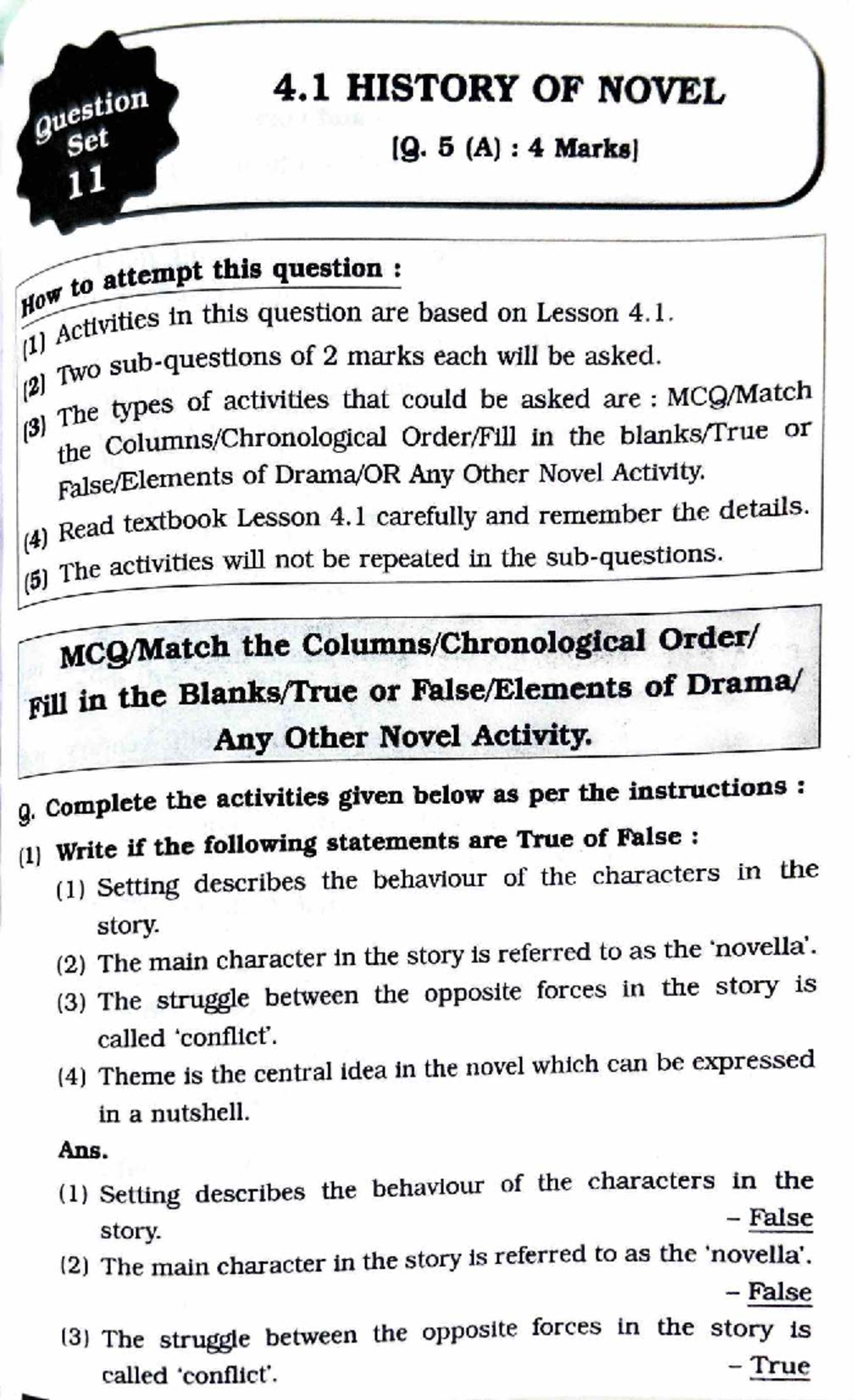 HISTORY OF NOVEL: Lesson 4.1 Activities & Insights - Studocu
