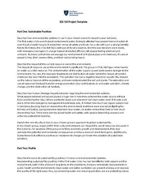 [Solved] Describe the value of sustainability practices in human and ...