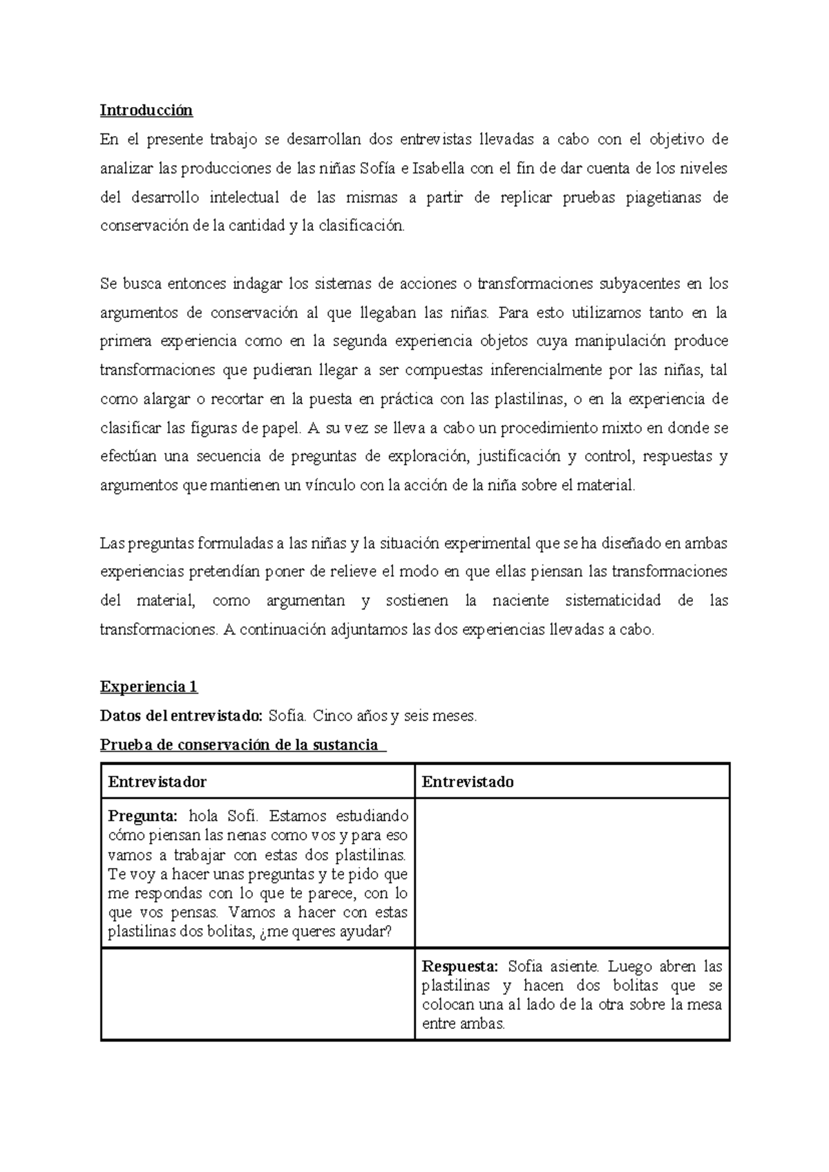 TP Desarrollo: Análisis de Entrevistas a Sofía e Isabella sobre ...
