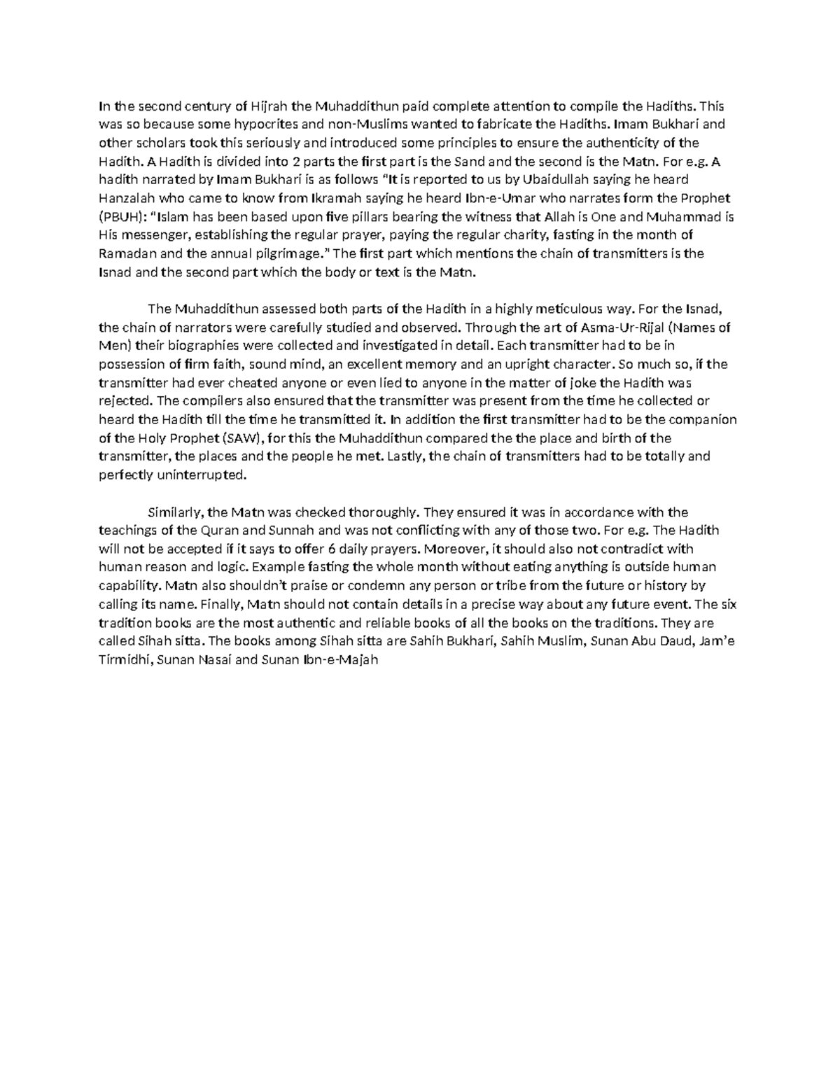Authentication of Hadith: Principles and Practices in 2nd Century ...
