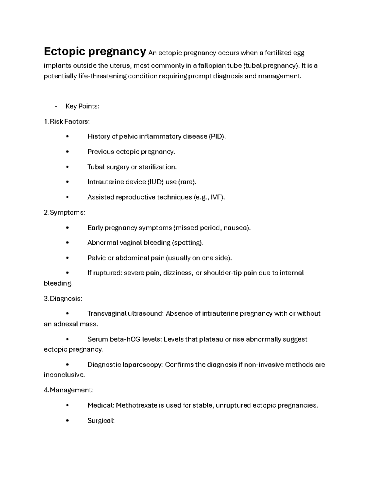 Ectopic Pregnancy & Related Complications: Key Insights and Management ...