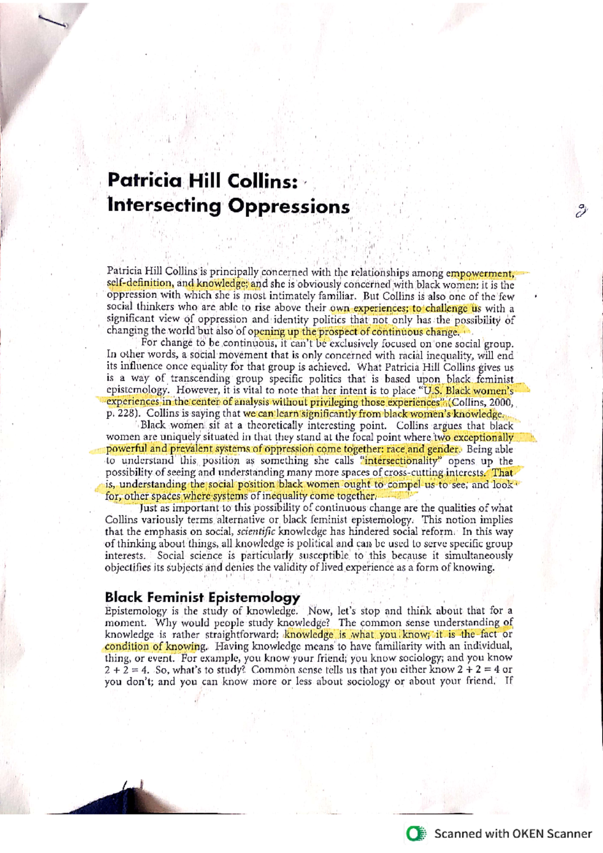 Patricia Hill Collins: Examining Intersecting Oppressions and ...