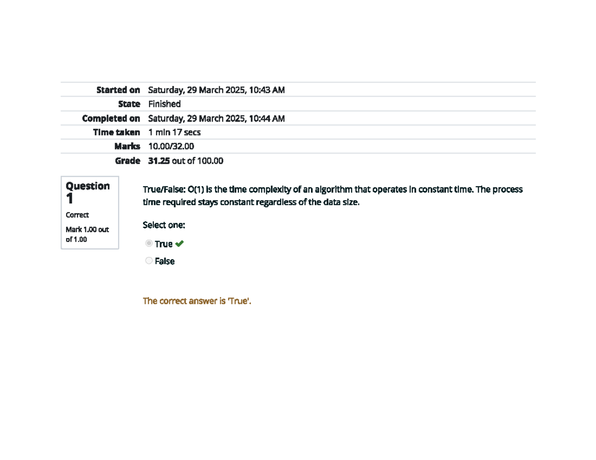 Review Quiz for CS3304: Algorithms and Complexity Concepts - Studocu