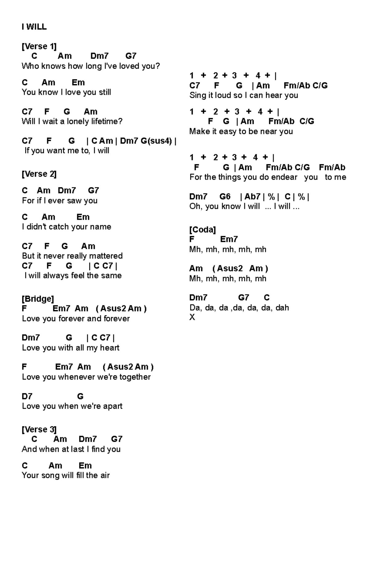 Beatles Set 3 - Practice Chords and Lyrics - Studocu