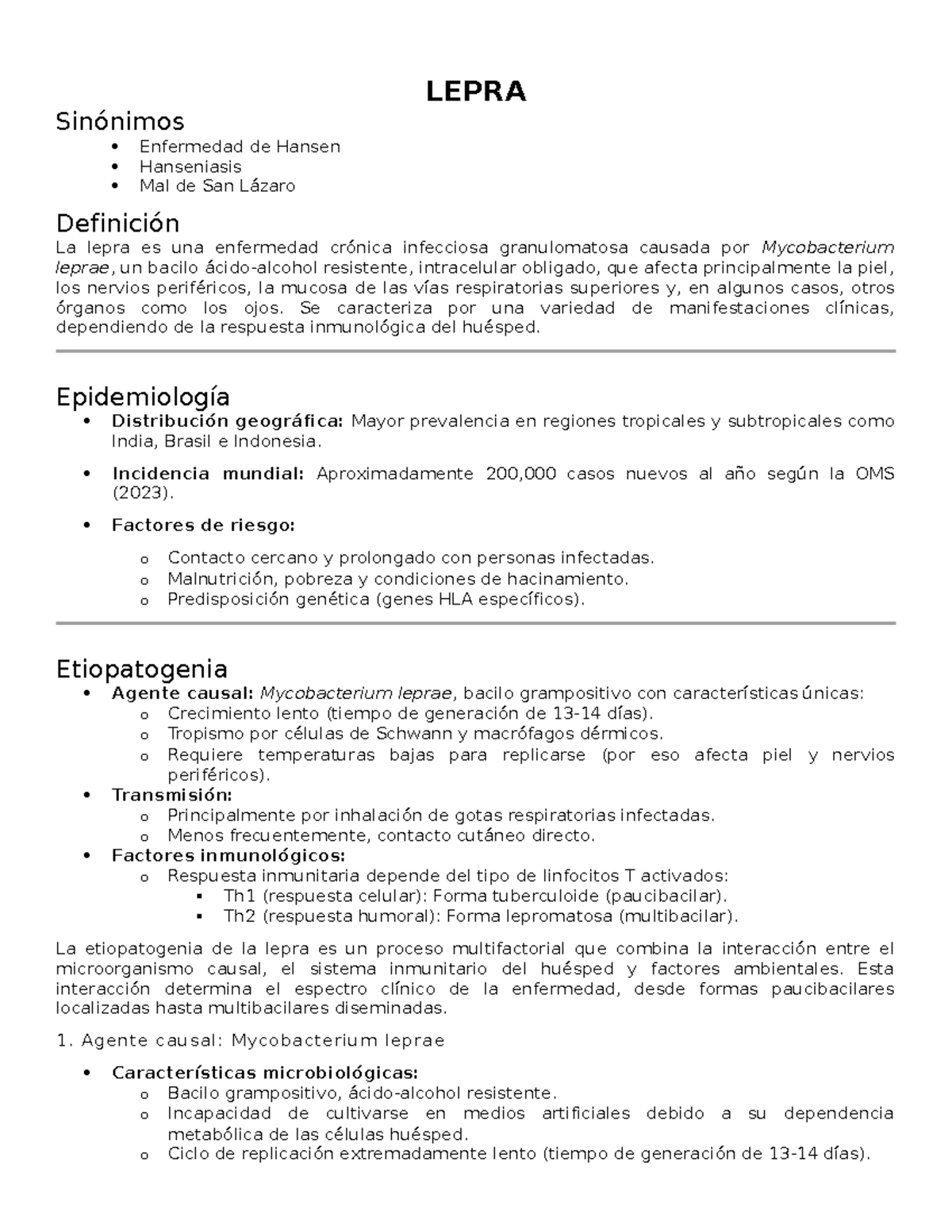 Lepra - LEPRA Sinónimos Enfermedad de Hansen Hanseniasis Mal de San ...