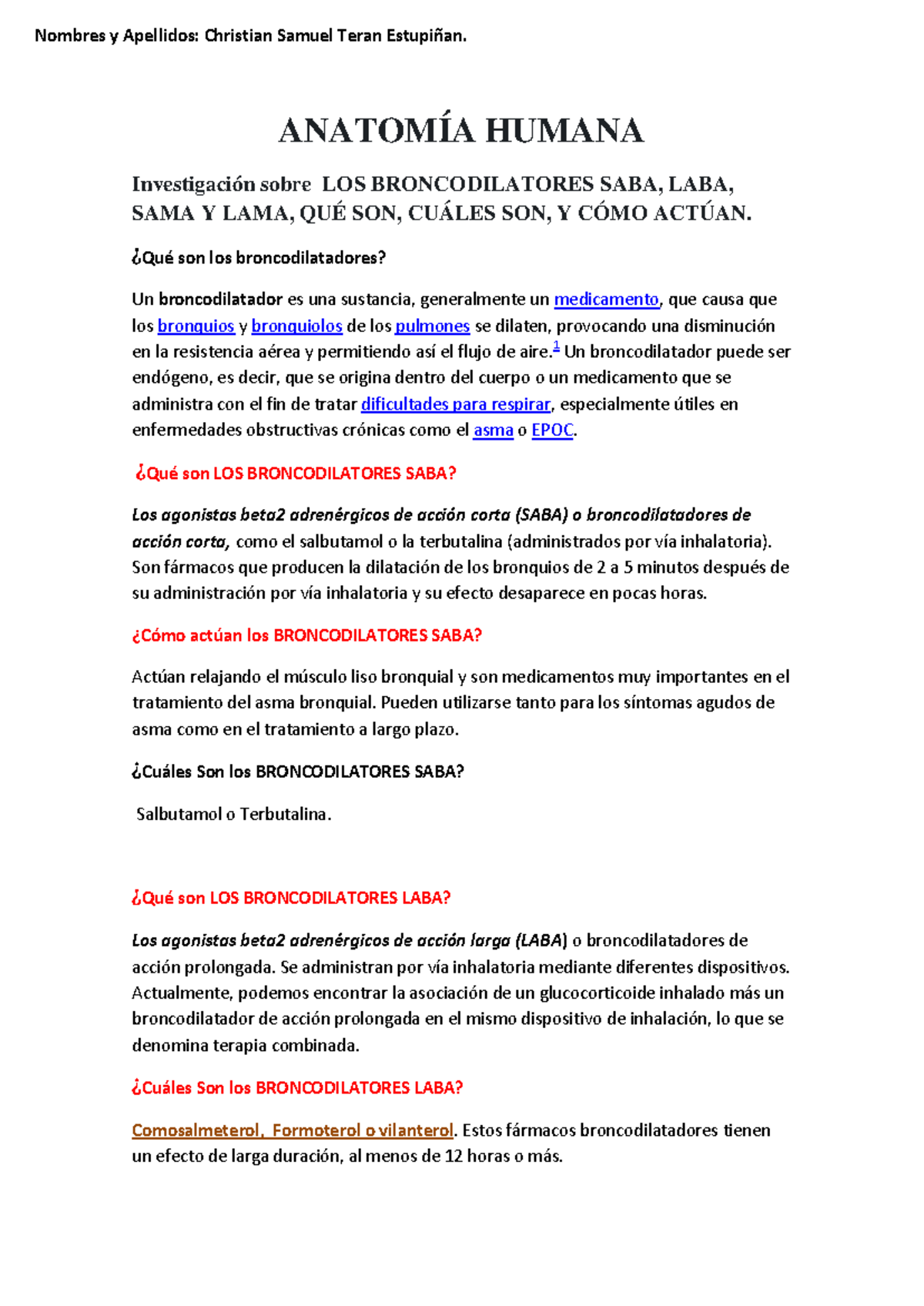 ANATOMÍA HUMANA: Investigación sobre Broncodilatadores SABA y LABA ...