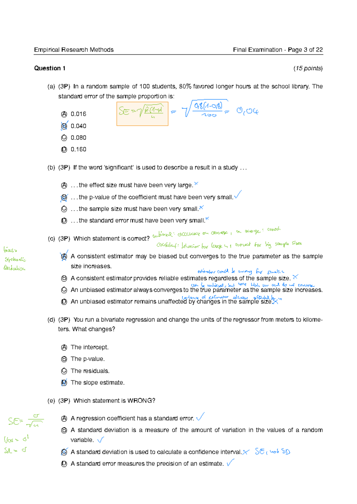 Empirical Research Methods (ERM) Final Exam Questions & Answers 2024-25 ...