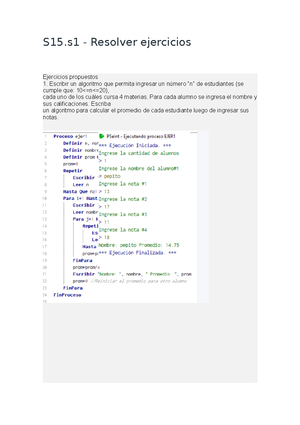 S09.s1 - Resolver ejercicios Principio DE Algoritmos - Principio de algoritmos: S09 - Resolver ...