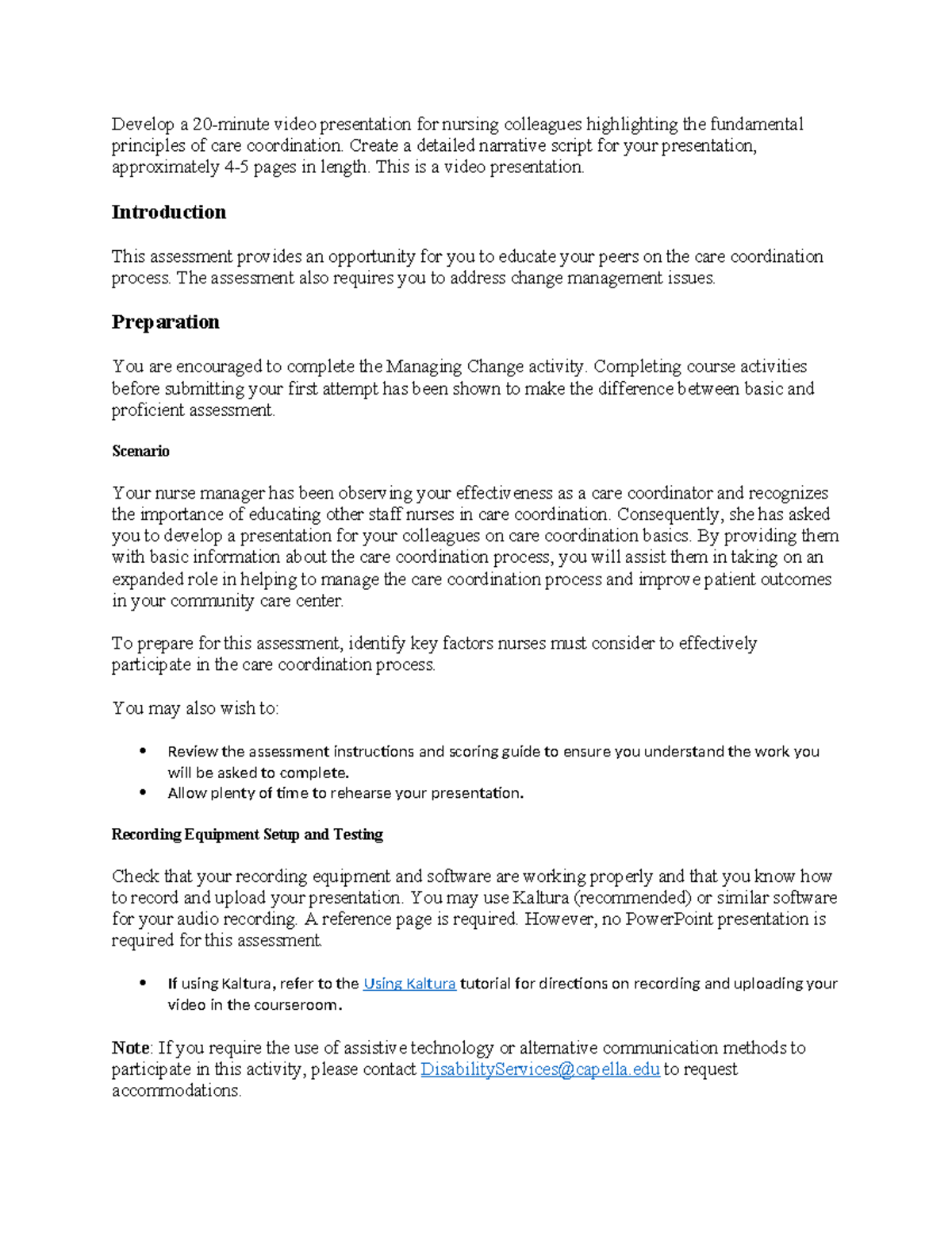 NURS-FPX4050 Care Coordination Video Presentation Script - Studocu