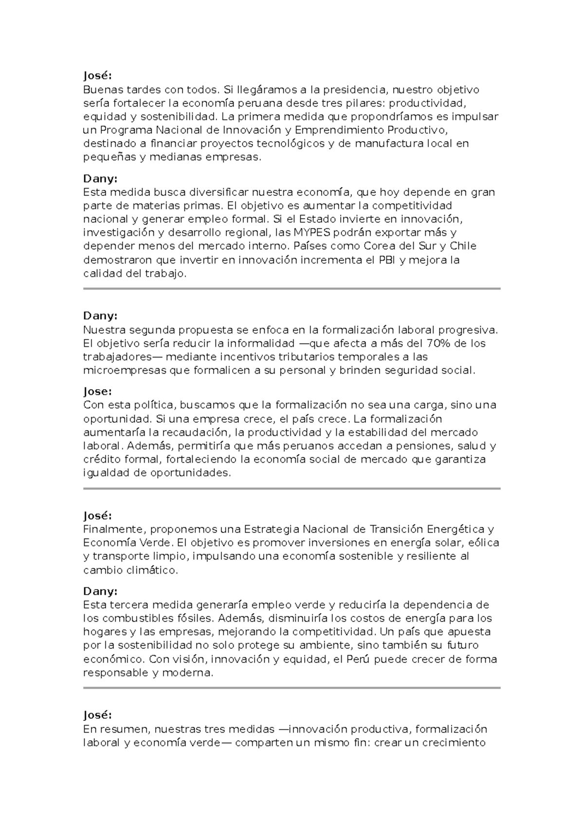 Diálogo sobre Propuestas Económicas para Perú - MODELOS DE GUIAS - Studocu