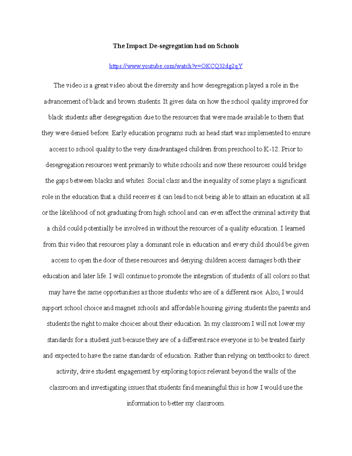 Field Experience Portfolio: Reflections on Diversity in Education - Studocu