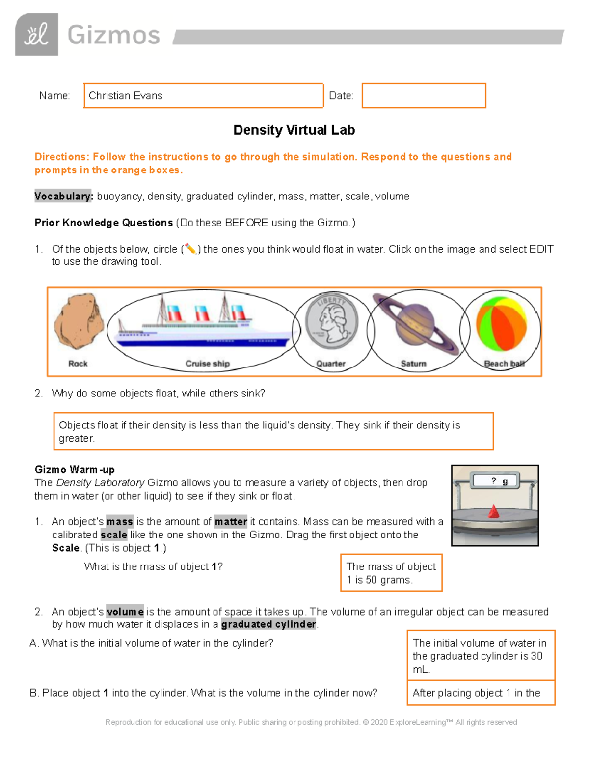 Density Virtual Lab Exploration: A Comprehensive Guide - Studocu