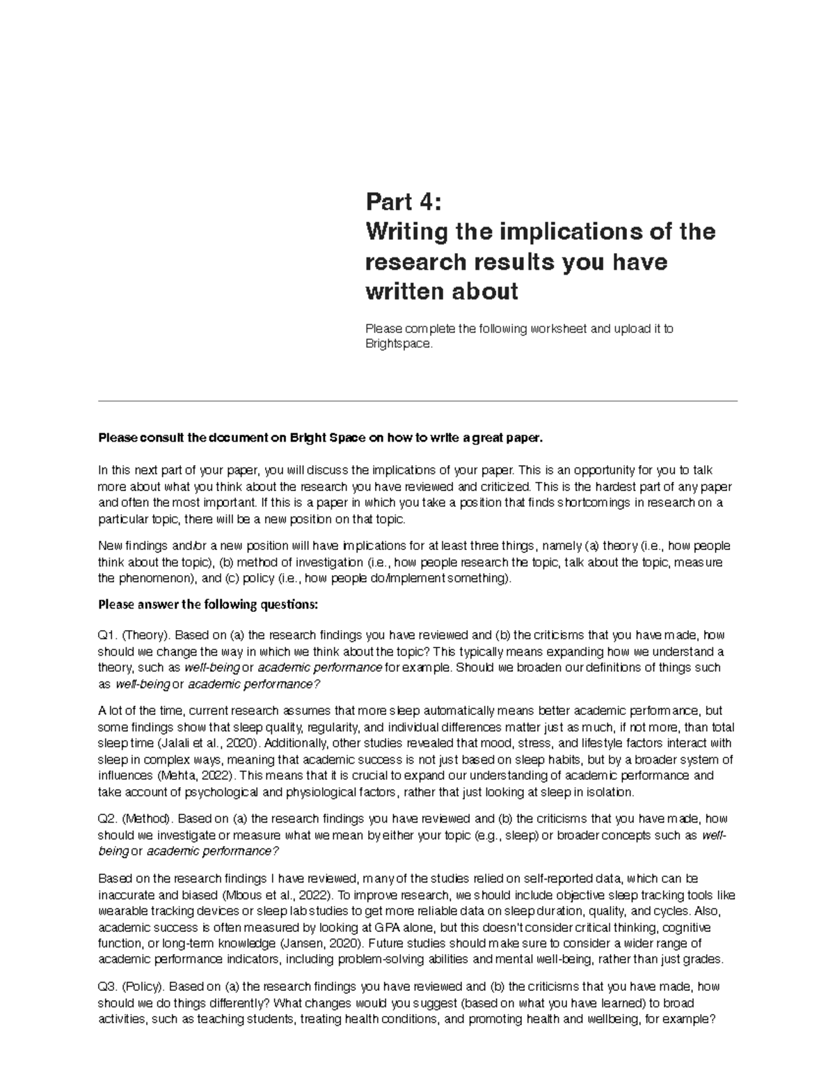FSS HW Paper Implications - Please consult the document on Bright Space ...