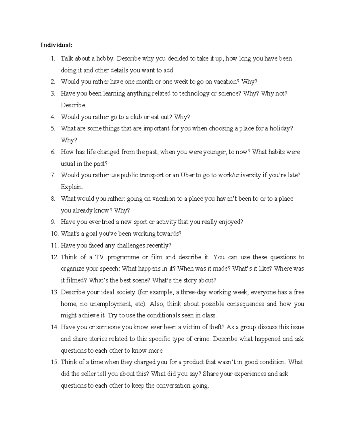 Final Oral Exam - Discussion Topics and Personal Reflections - Studocu