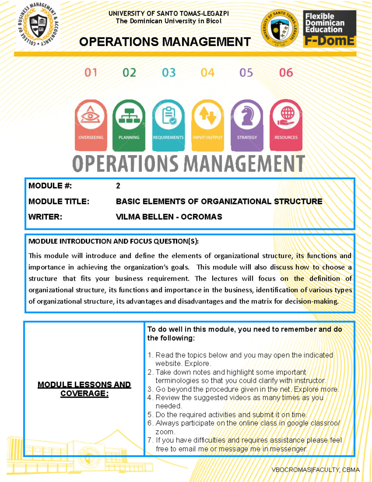 Module 2 Operations Management - The Dominican University in Bicol ...