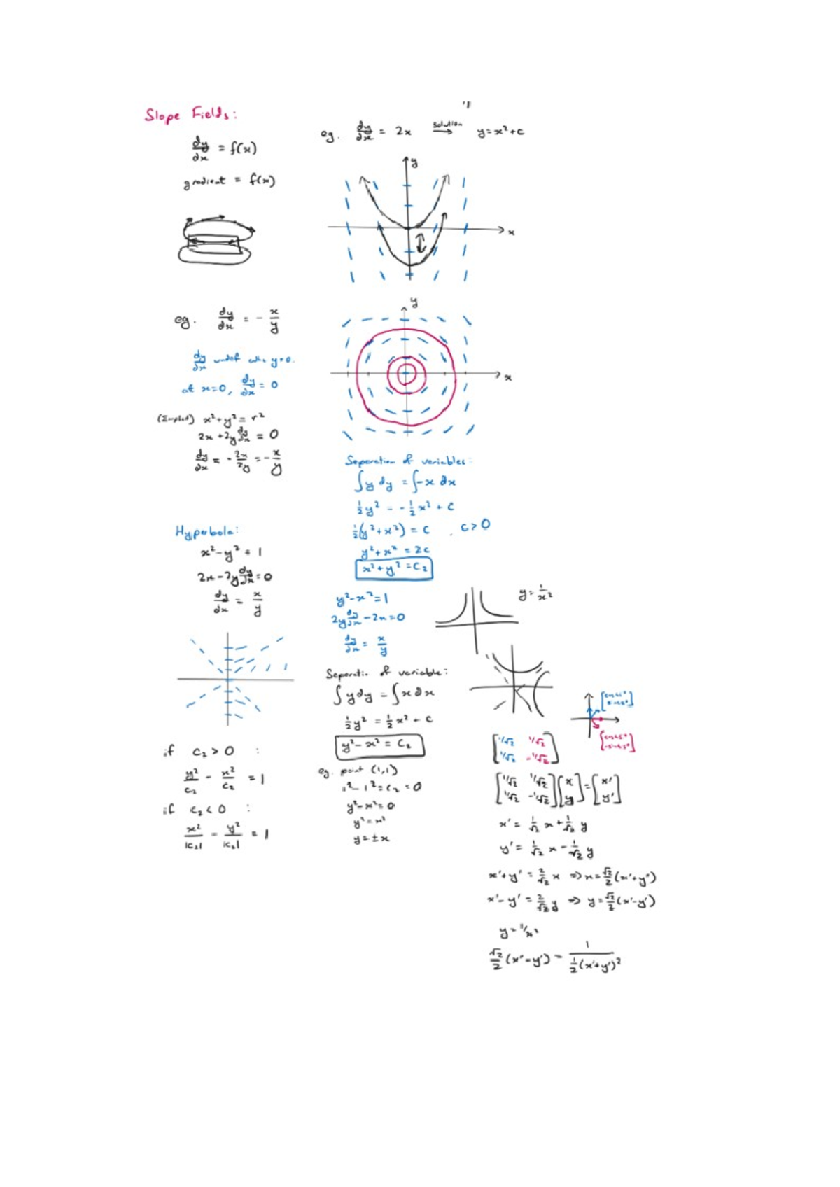 Slope Fields: Analyzing dy = f(x) and Separation of Variables - Studocu