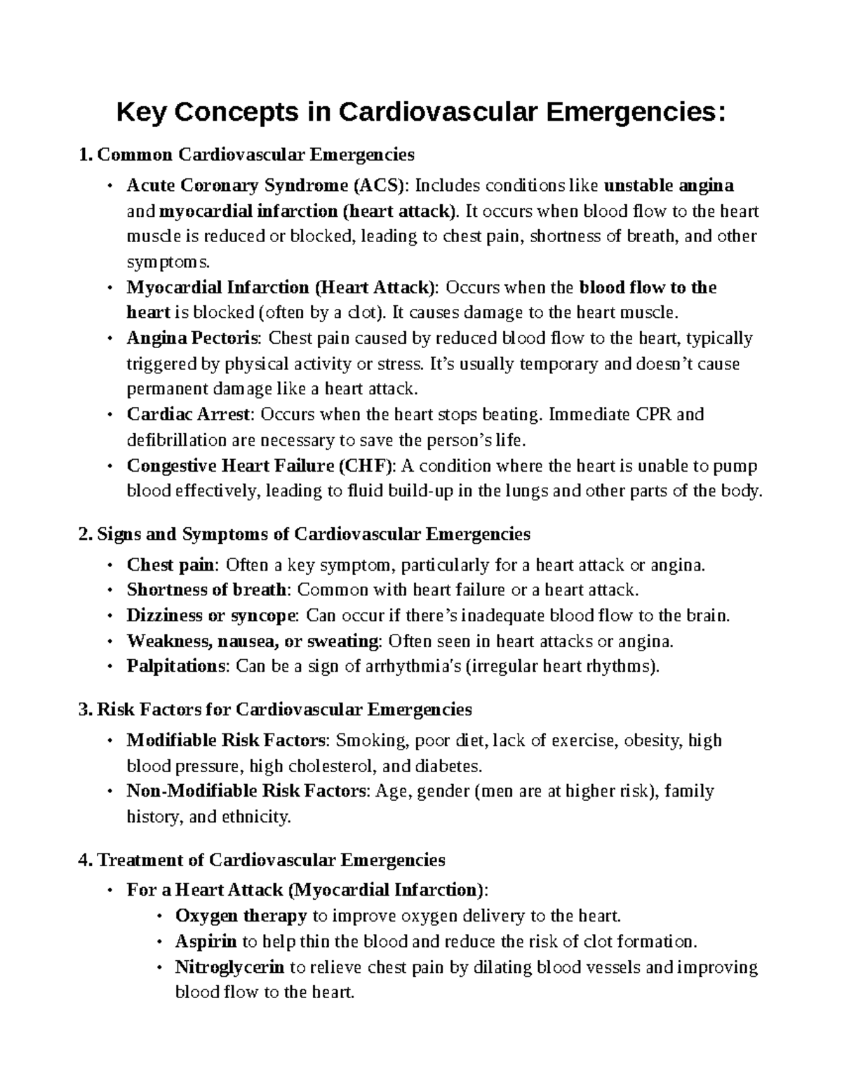 Cardiovascular Emergencies pdf - Key Concepts in Cardiovascular ...