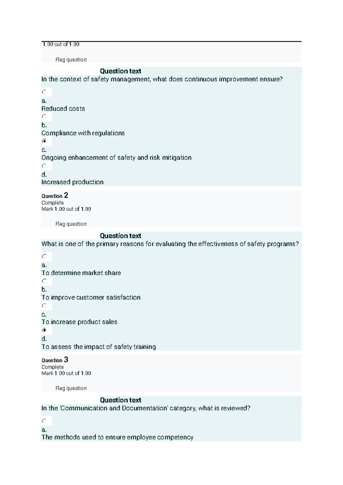 MNO2607 Safety Management Quiz Review Questions - Studocu