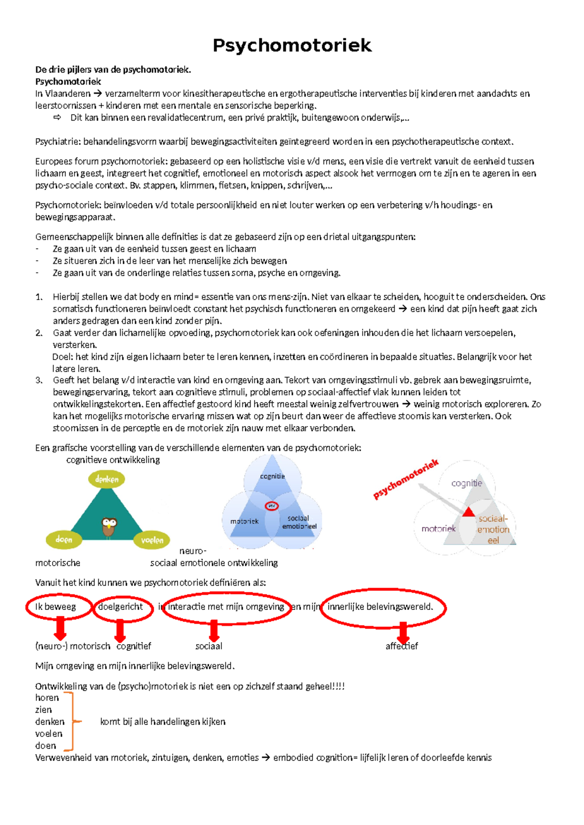 De drie pijlers van de psychomotoriek - Psychomotoriek In Vlaanderen ...
