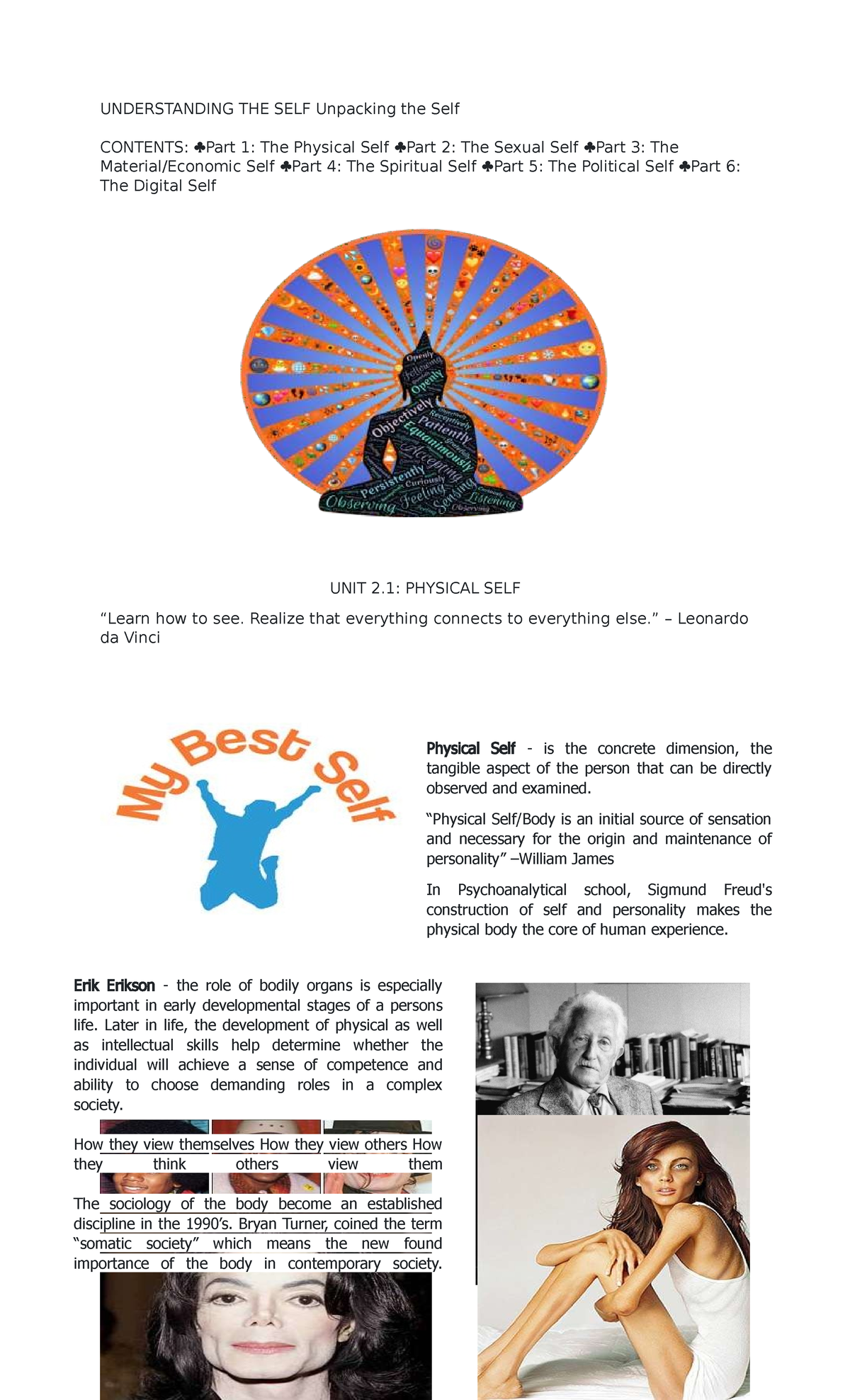 Understanding THE SELF Unpacking the Self draft - UNDERSTANDING THE SELF Unpacking the Self ...