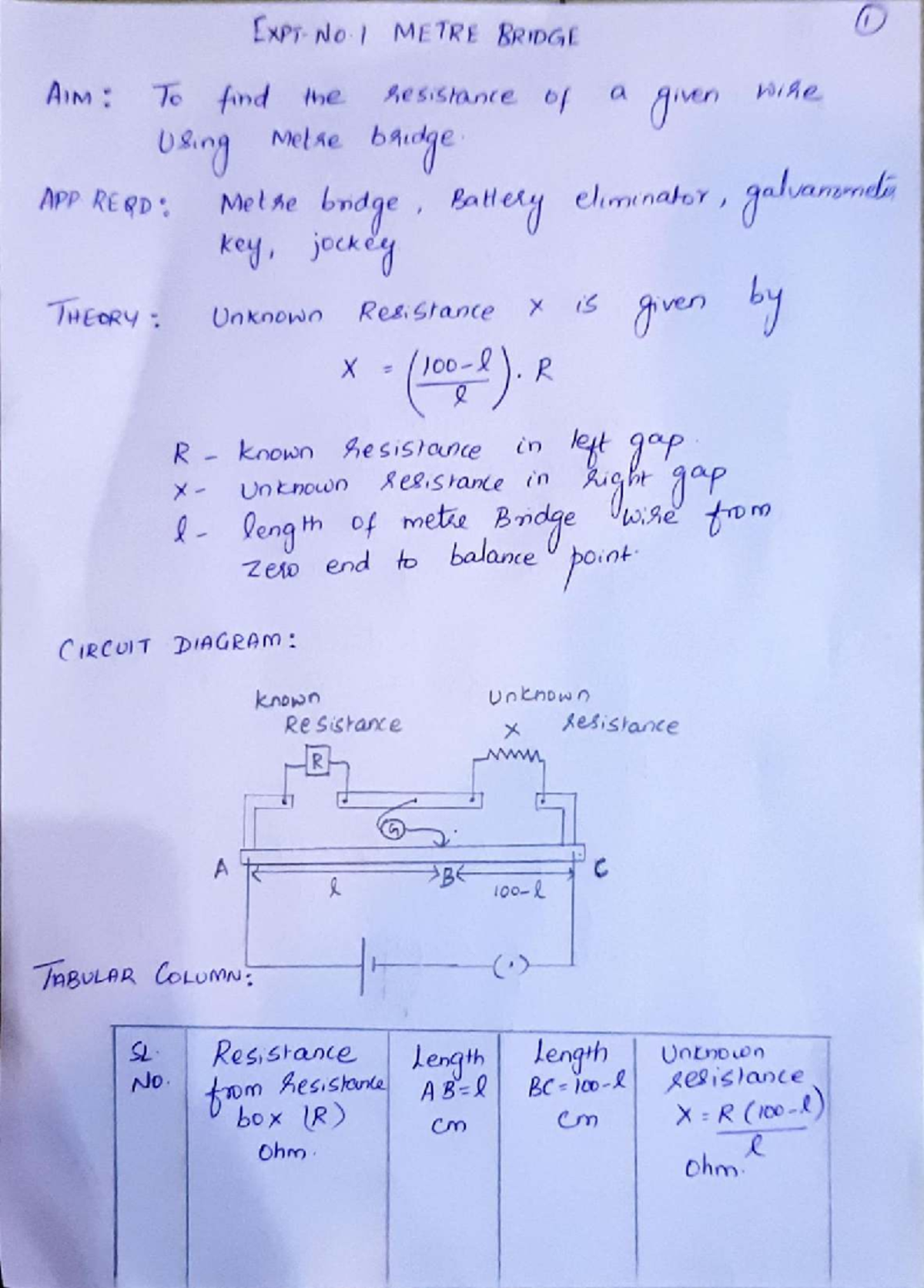 Physics Practicals: Metre Bridge & Galvanometer Resistance (PHYS 101 ...
