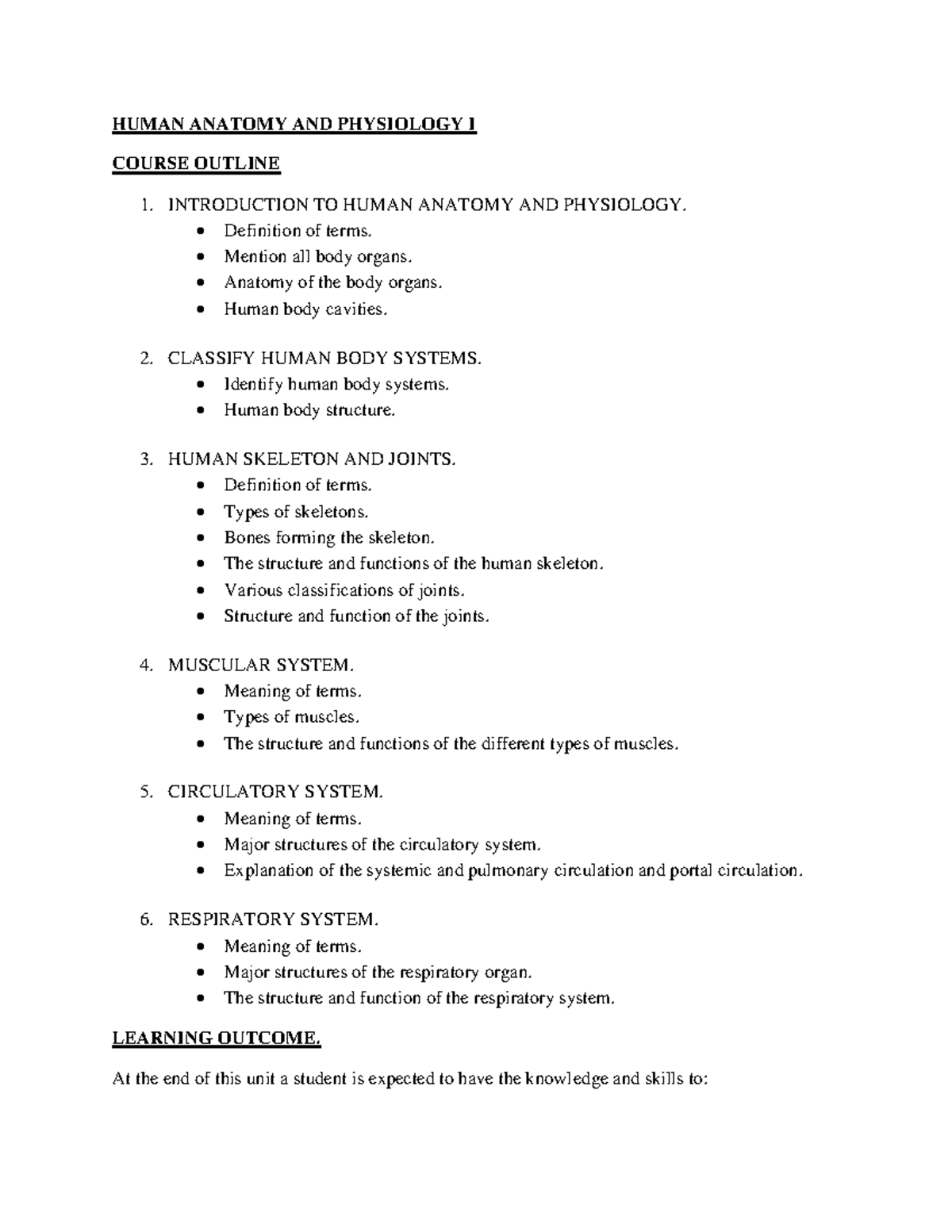 Anatomy and Physiology I: Comprehensive Course Outline and Notes - Studocu
