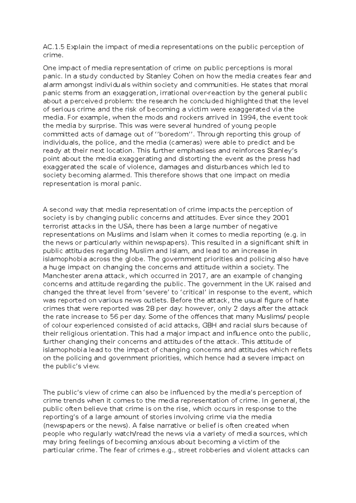 AC.1.5 The impact of media representations on public perception of ...