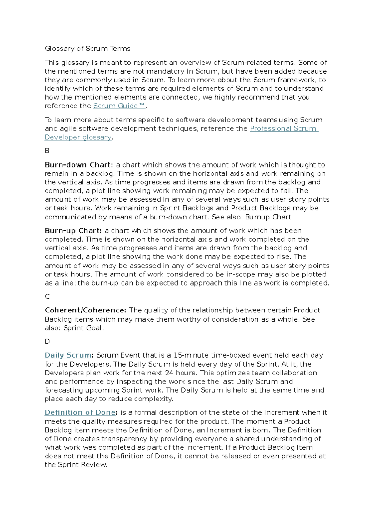 Scrum Terms Glossary: Key Concepts and Definitions - Studeersnel