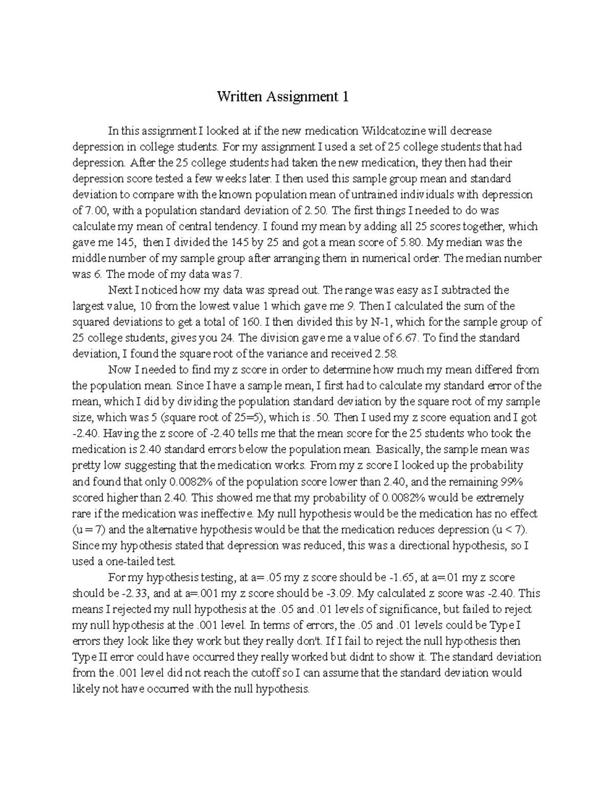 PSY 101: Essay on Wildcatozine's Effect on College Depression - Studocu