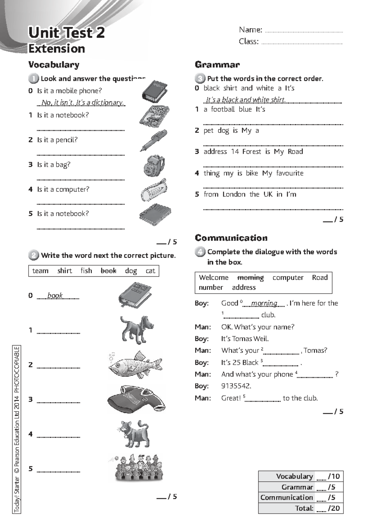 Unit Test 2: Extension Vocabulary & Grammar Review - Studocu