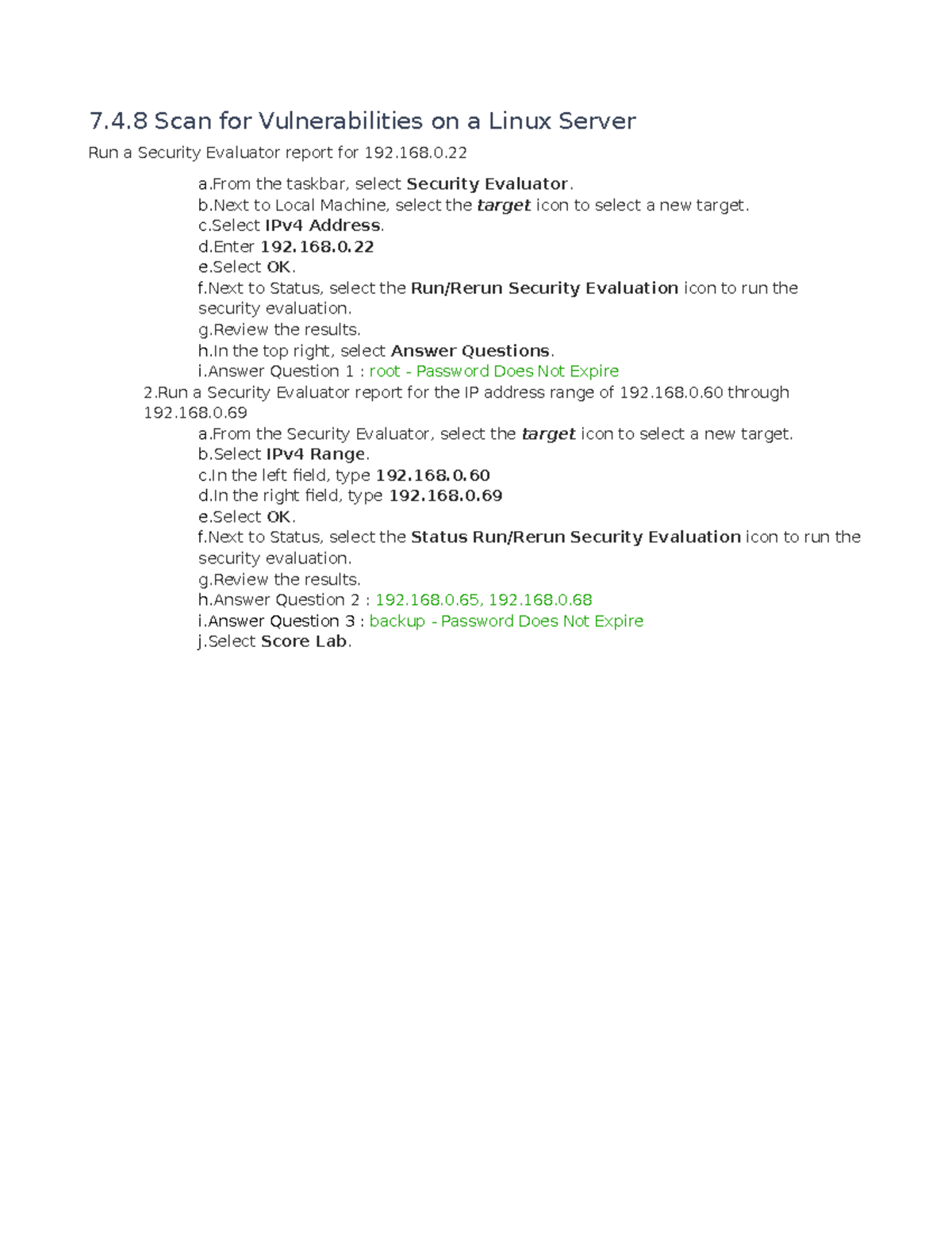 7.4.8 Scan for Vulnerabilities on a Linux Server - 7.4 Scan for ...