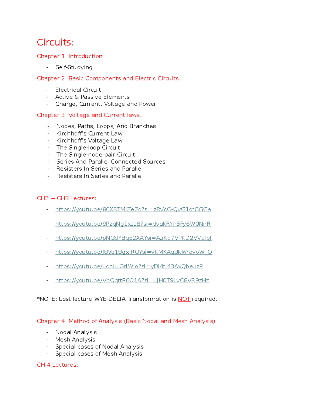Fundamentals of Circuits: Overview and Analysis Techniques (ENG101) - Studocu