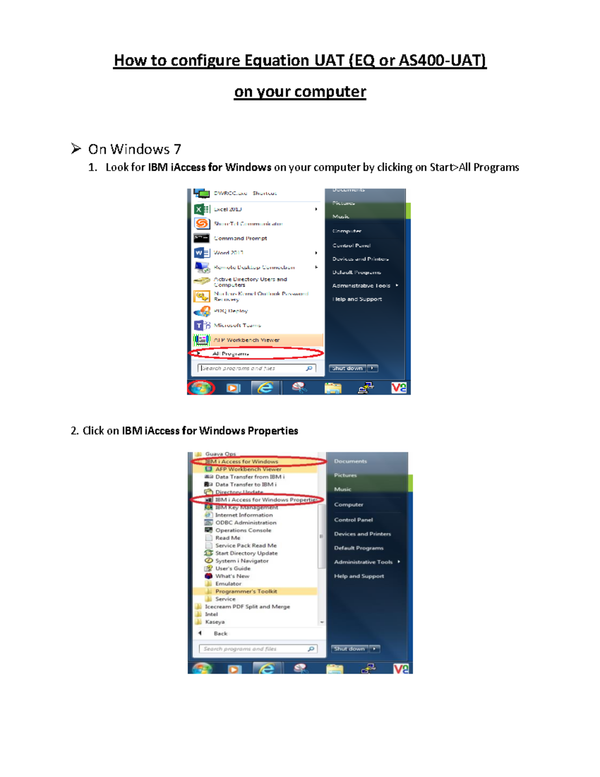 How to configure Equation UAT (EQ or AS400) on your computer - Select ...